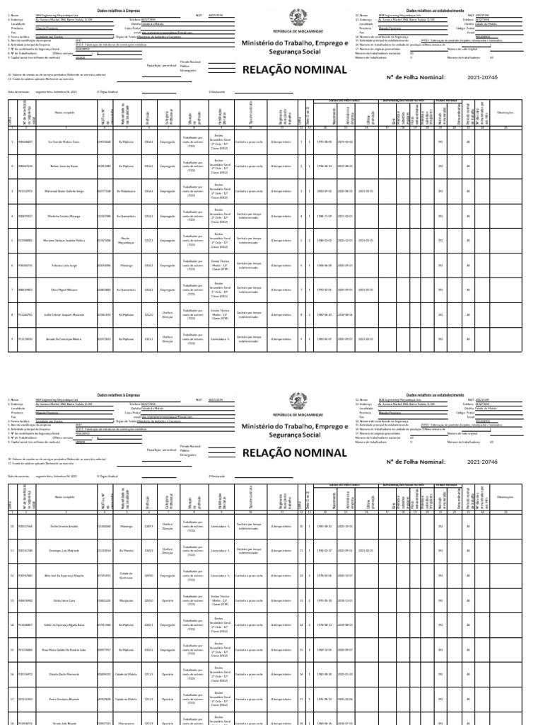 Folha Nominal 2021 Sem Salários 2 | PDF