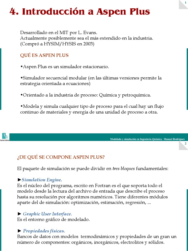 Tutorial de Introducción A Aspen Plus | PDF | Simulación | Ingeniería ...