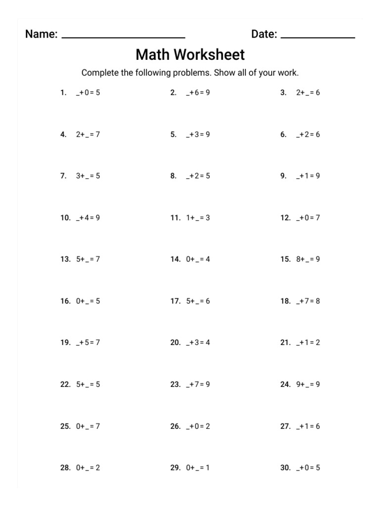 Custom Math Worksheet Generatr - Math Goodies | PDF