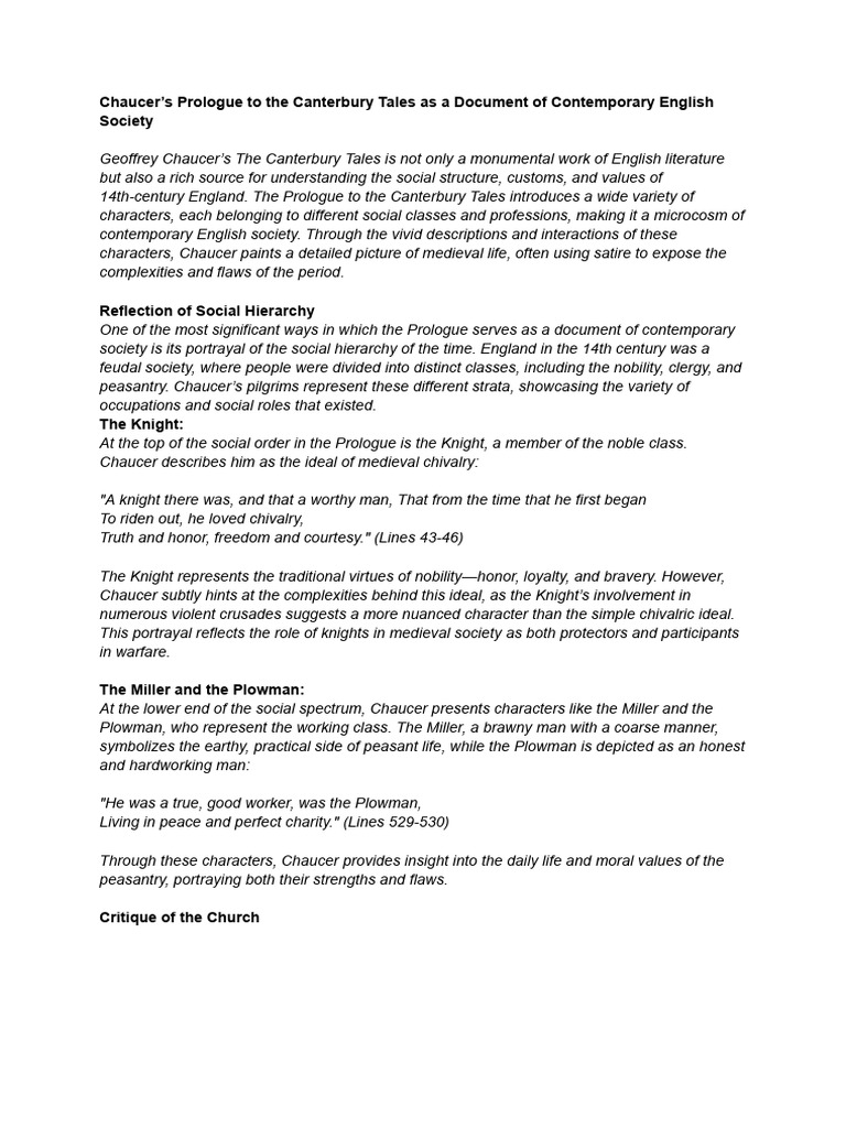 Canterbury Tales | PDF