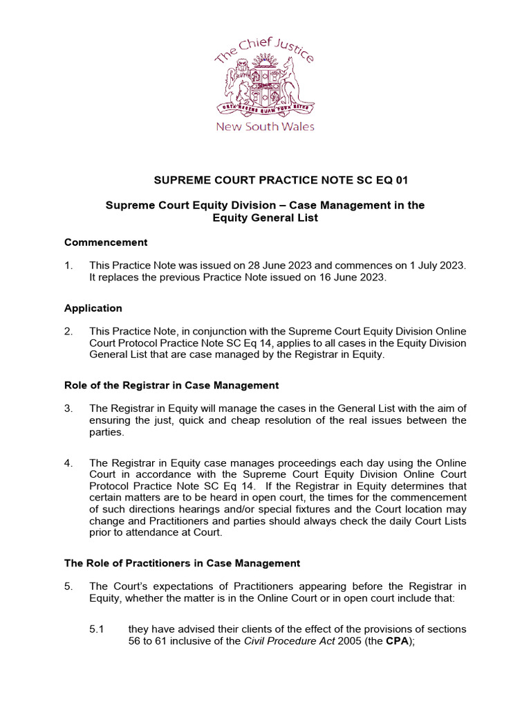 2023 - 06 - 29 - SC Eq 1 - Case Management | PDF