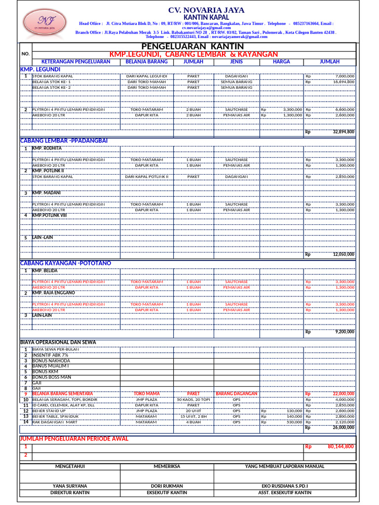 Pengeluaran Dan Pemasukan | PDF