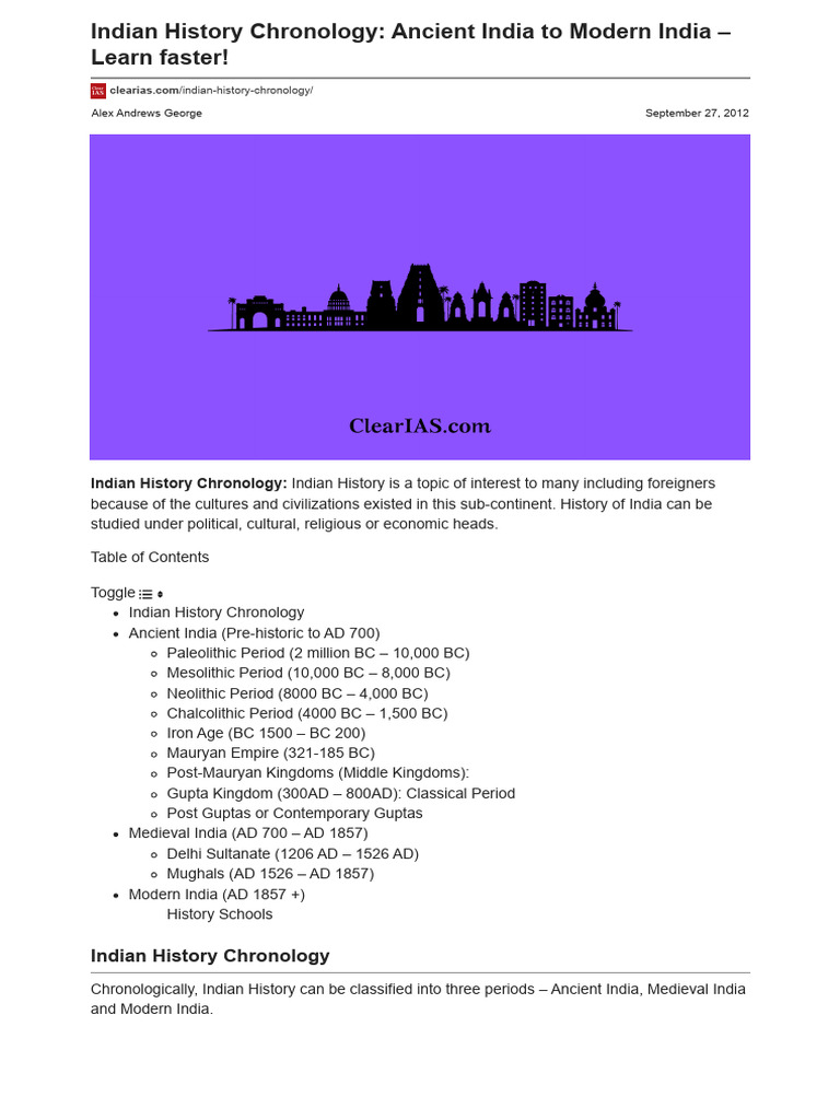 Indian History Chronology! | PDF