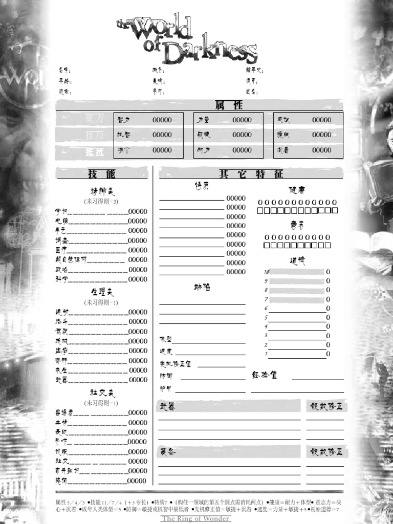 Character Sheet - CHS - v1.1 | PDF