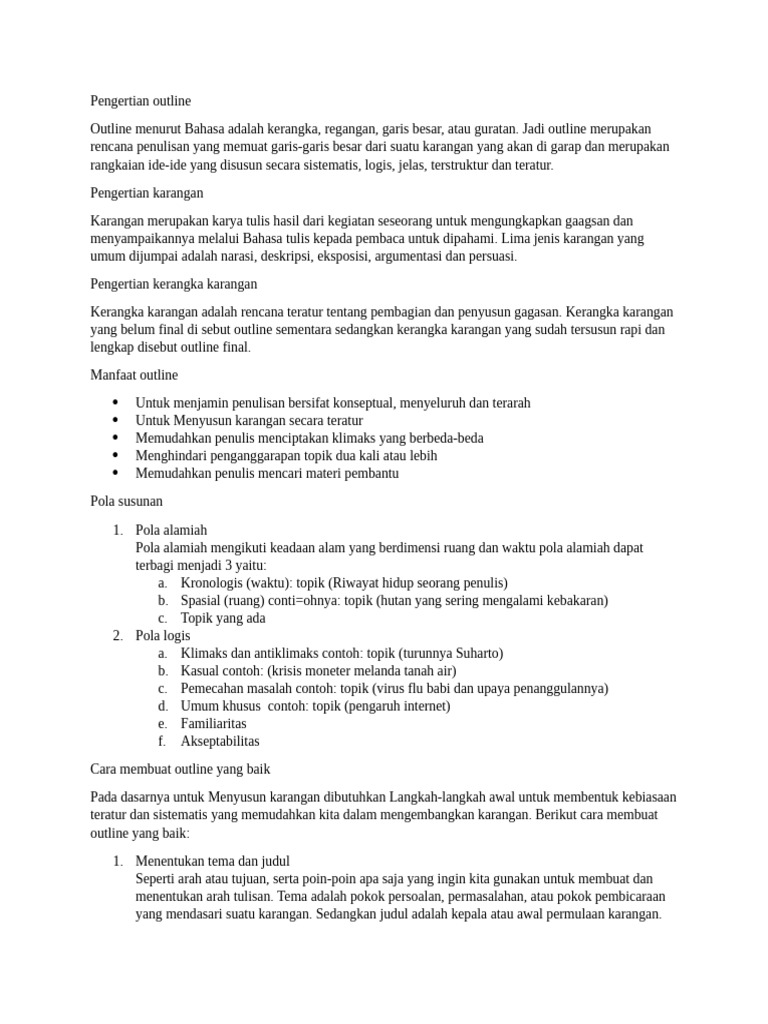 Pengertian Outline | PDF