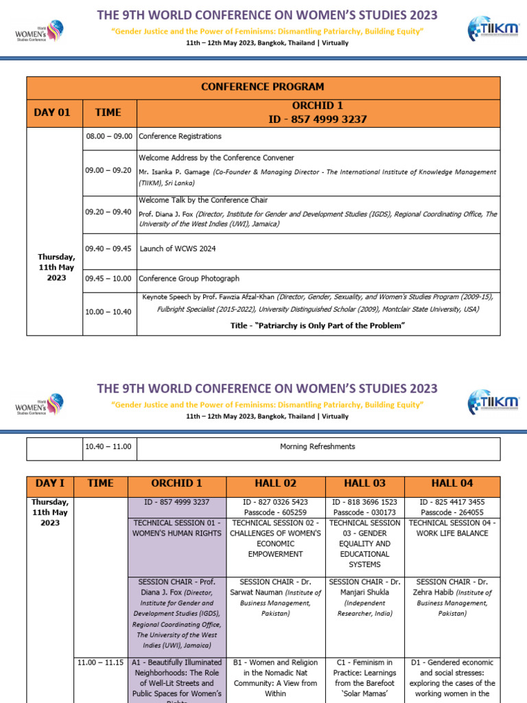WCWS 2023 - Conference Program | PDF