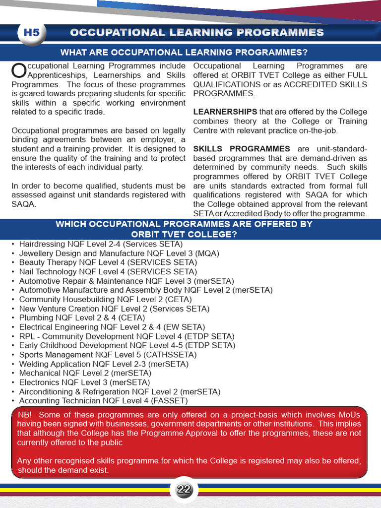 Occupational Learning Programmes 2020_2021 | PDF