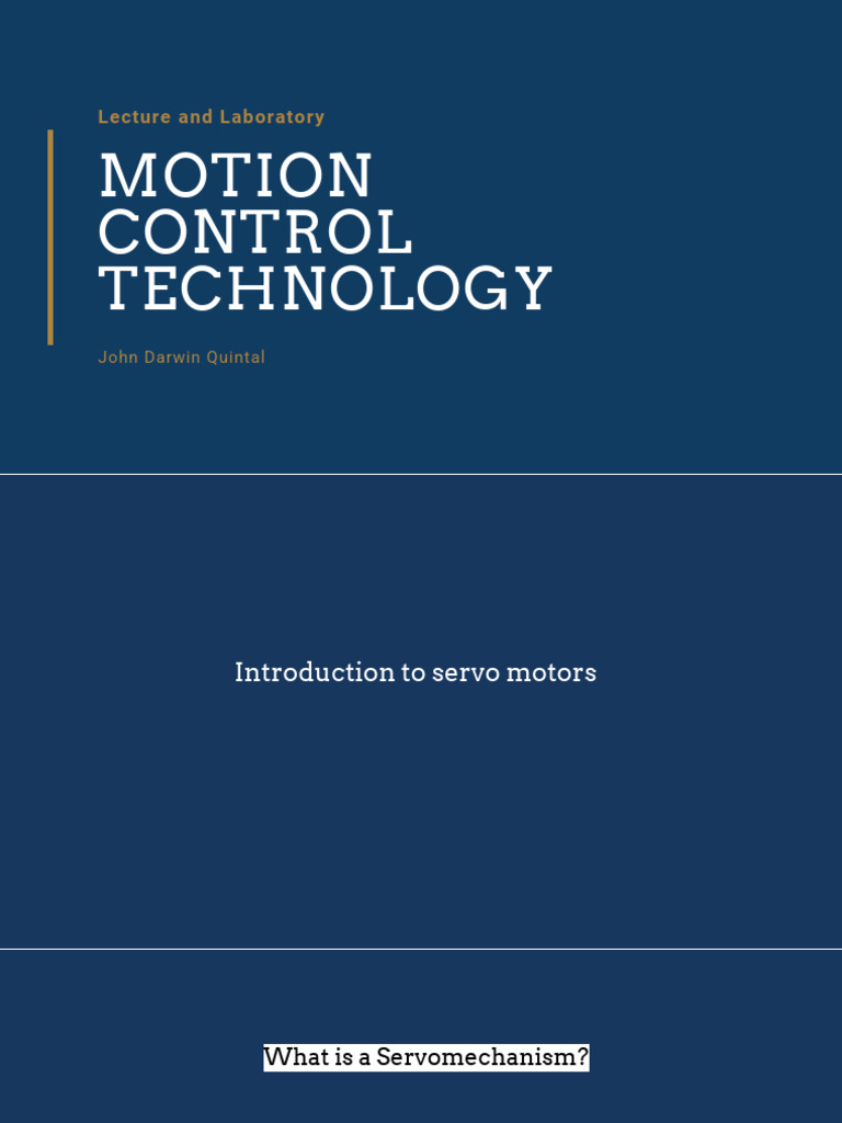 Motion Control Technology: Lecture and Laboratory | PDF