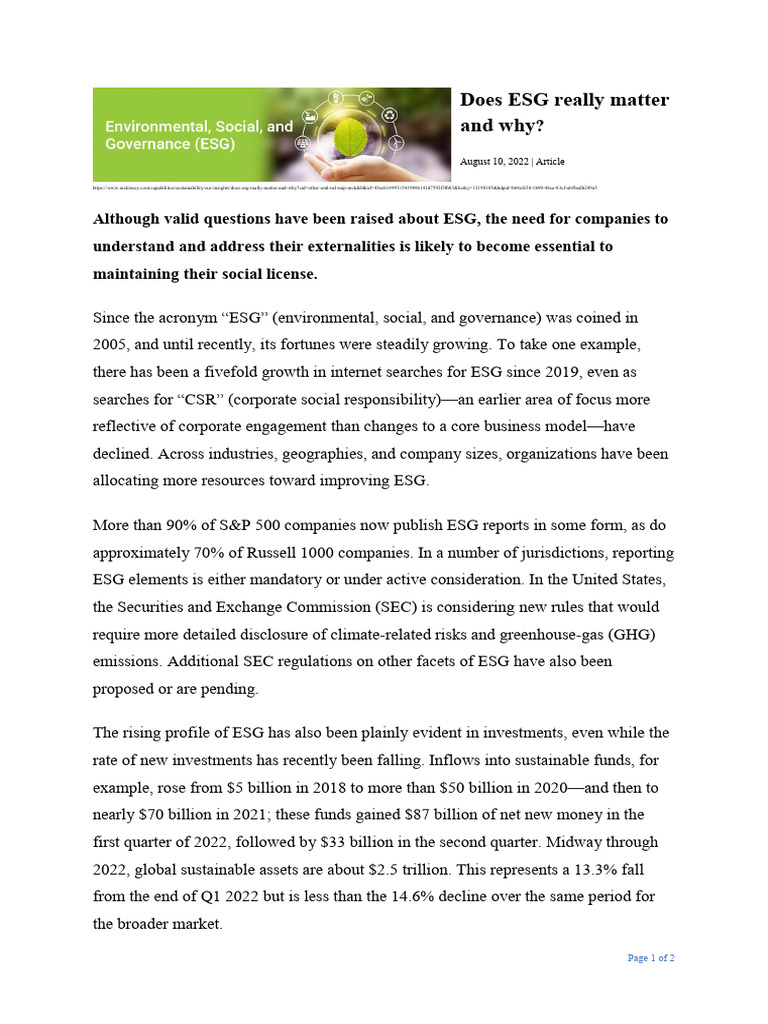 Does ESG Really Matter and Why | PDF
