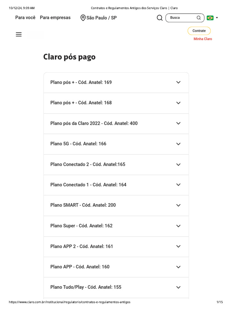 Contratos e Regulamentos Antigos Dos Serviços Claro - Claro | PDF