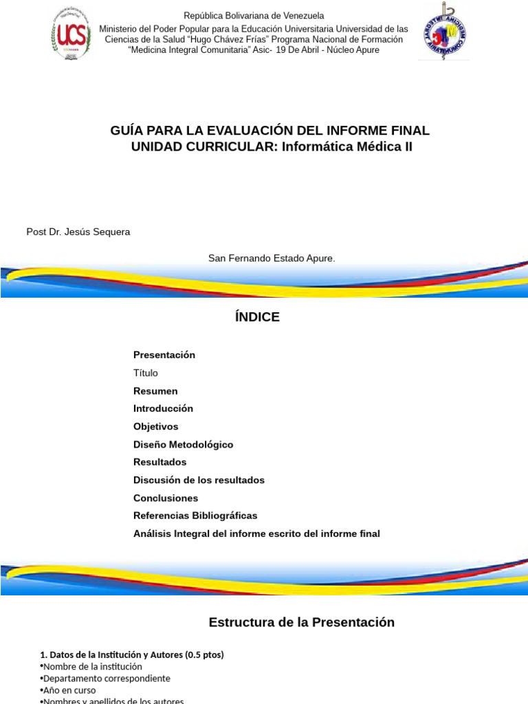 Presentacion Estructura Del Proyecto Ucs | PDF
