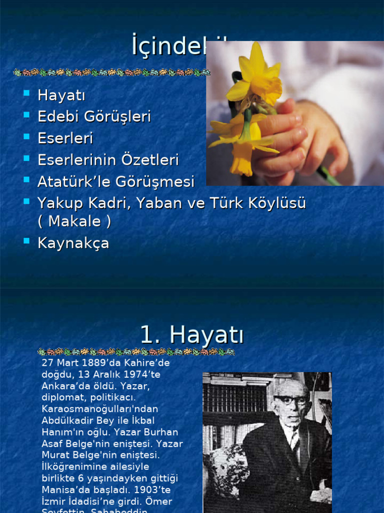Yakup Kadri Karaosmanoglu Ders Sunusu 1 | PDF