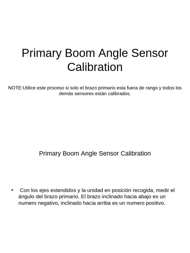 Primary Boom Angle Sensor Calibration 2 | PDF