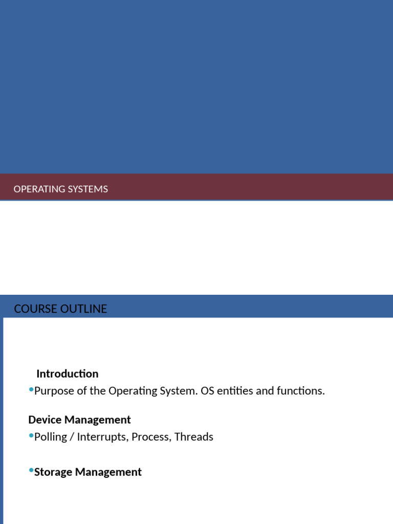 Operating Systems Intro | PDF Operating Systems Intro | PDF