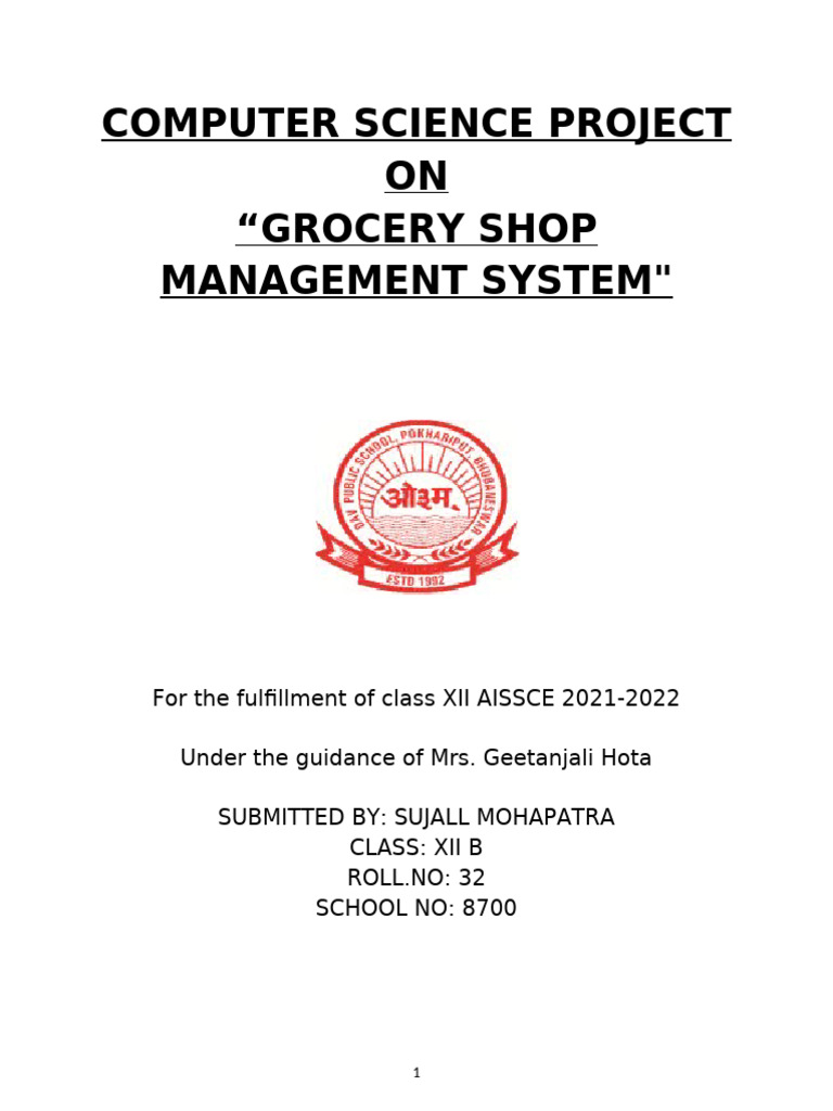 Computer Science Project | PDF