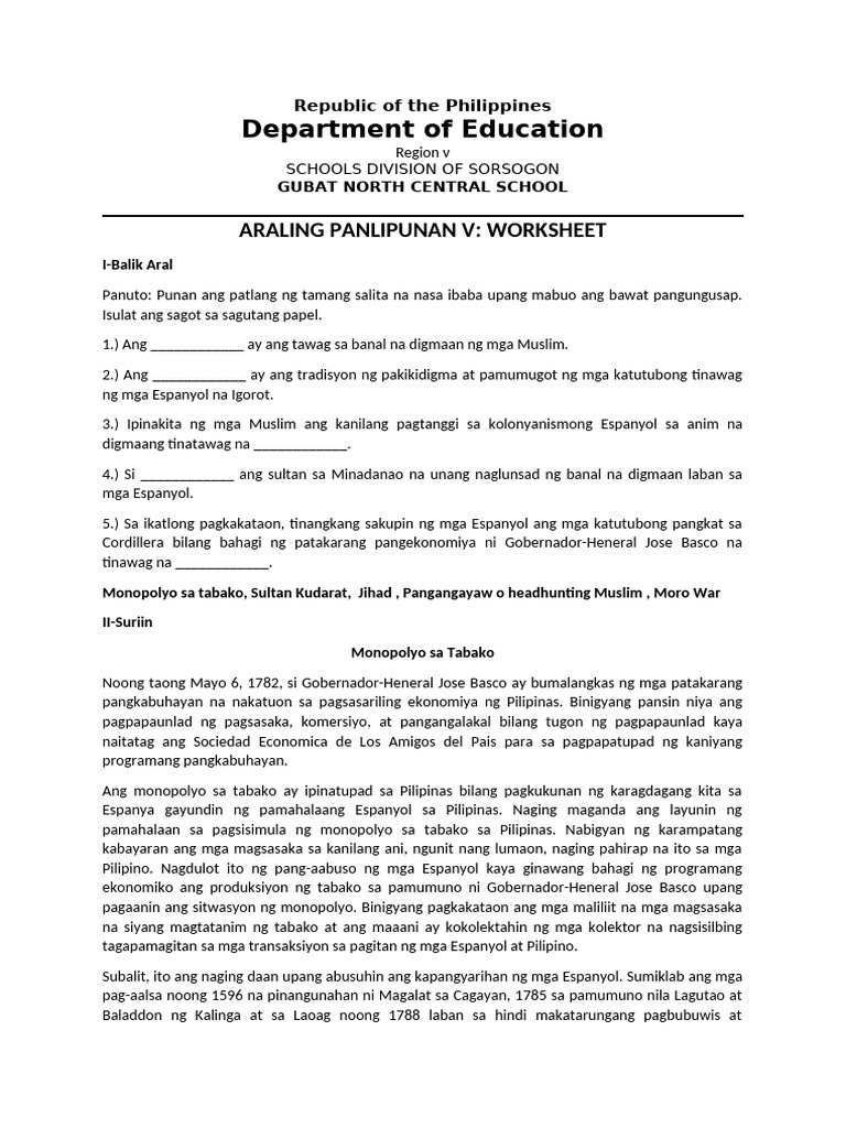 AP Worksheet | PDF