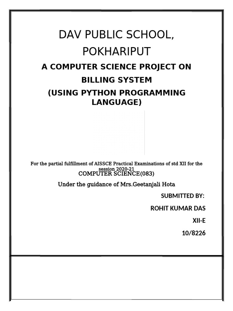 Rohit Kumar Das Computer Project | PDF