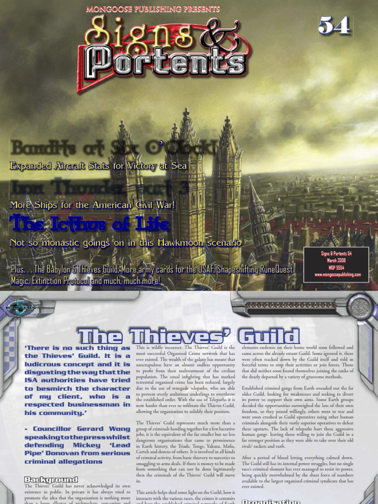 Signs & Portents - The Thieves' Guild | PDF
