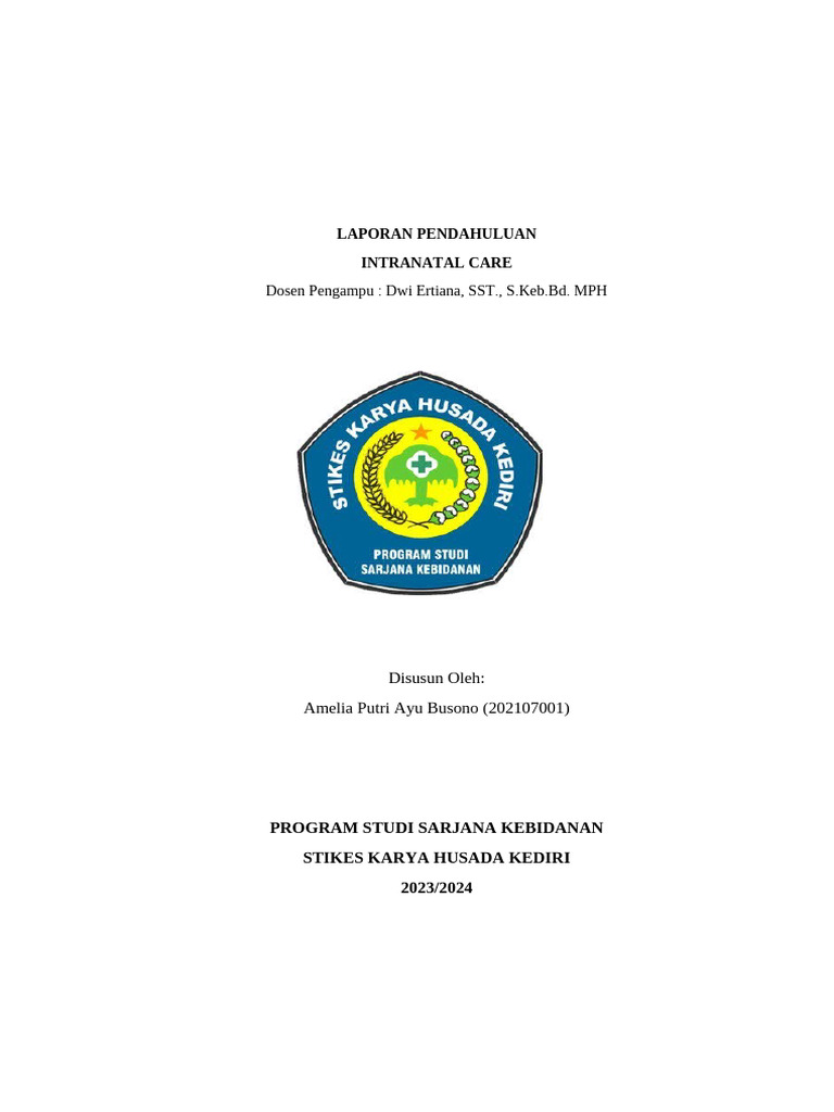 LP Dan Askeb INC (Amelia Putri Ayu B 202107001) | PDF