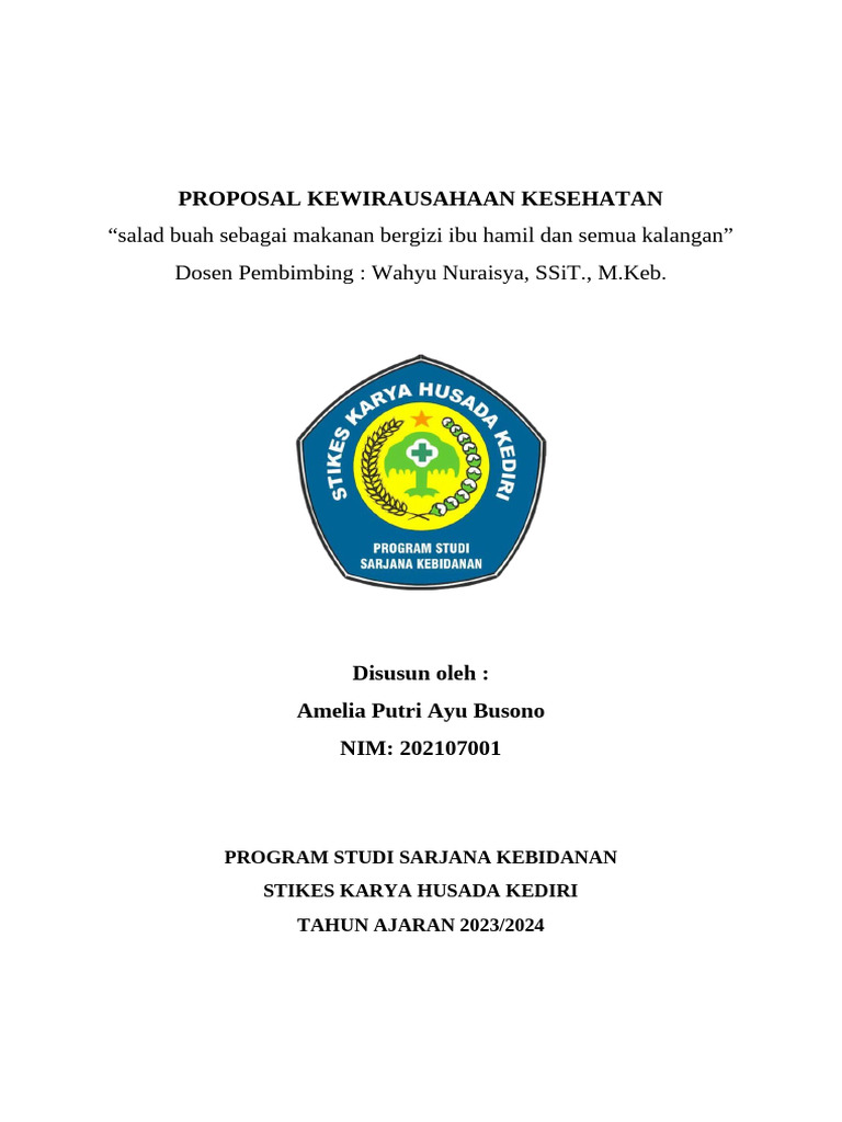 Proposal Kewirausahaan Kesehatan Bu Wuri | PDF