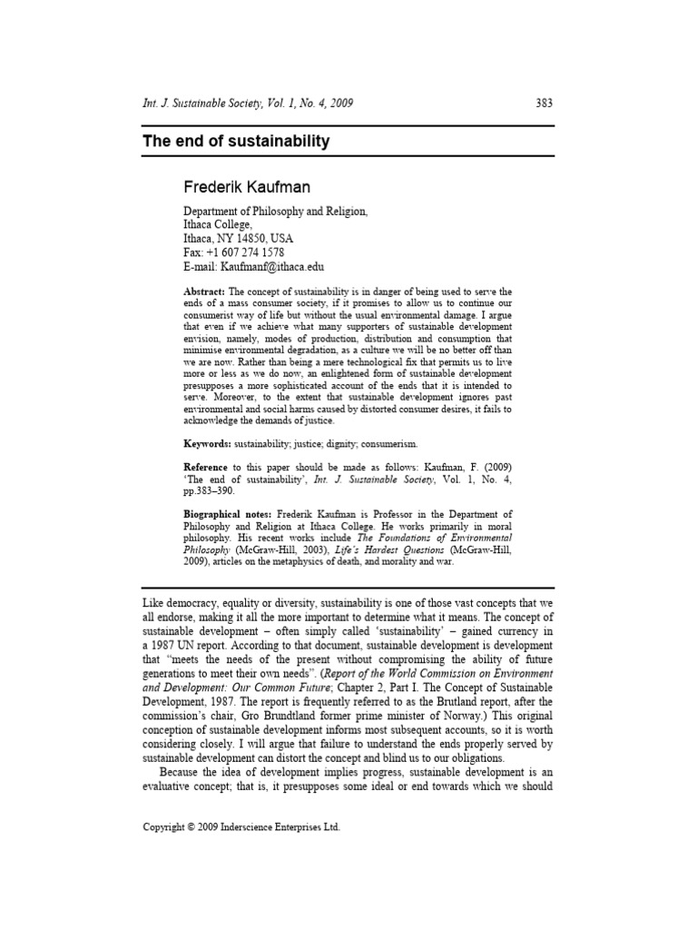 The End of Sustainability | PDF