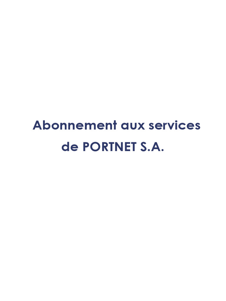 Contrat Portnet | PDF