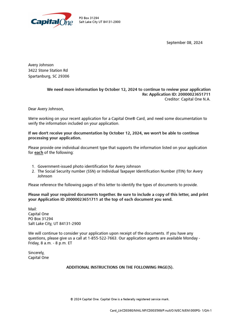 Additional Information Lett | PDF | Social Security Number | Identity ...