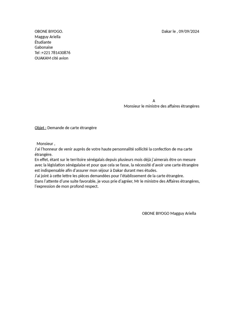 Demande Carte Etrangere | PDF