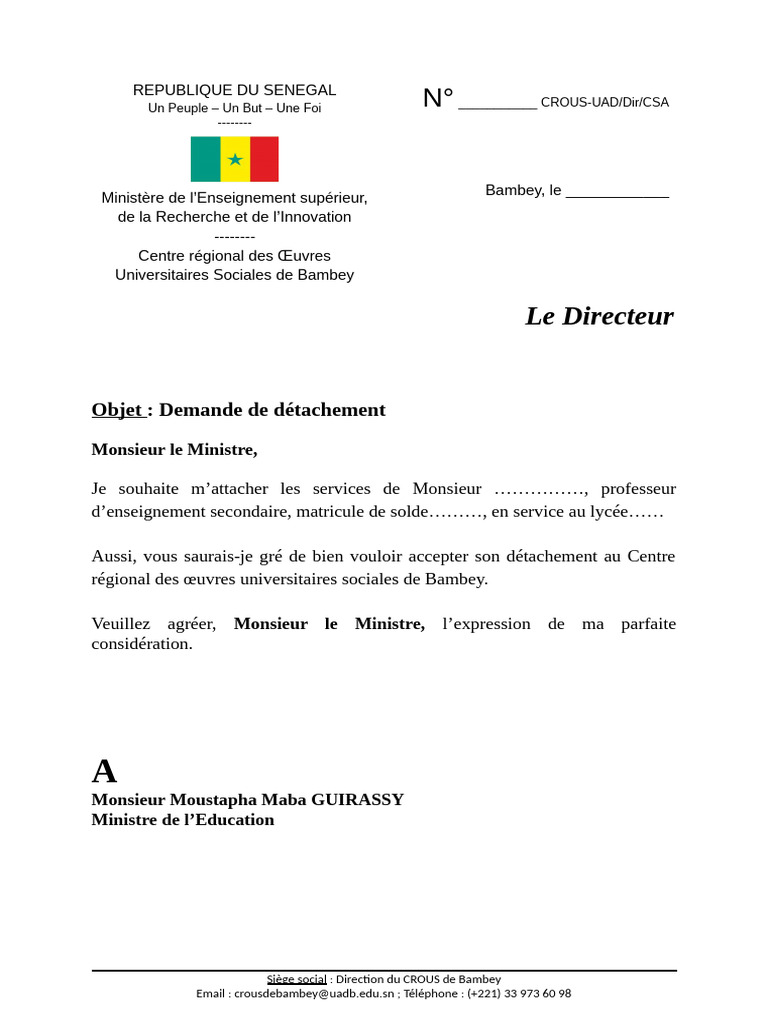 Modele de Détachement | PDF