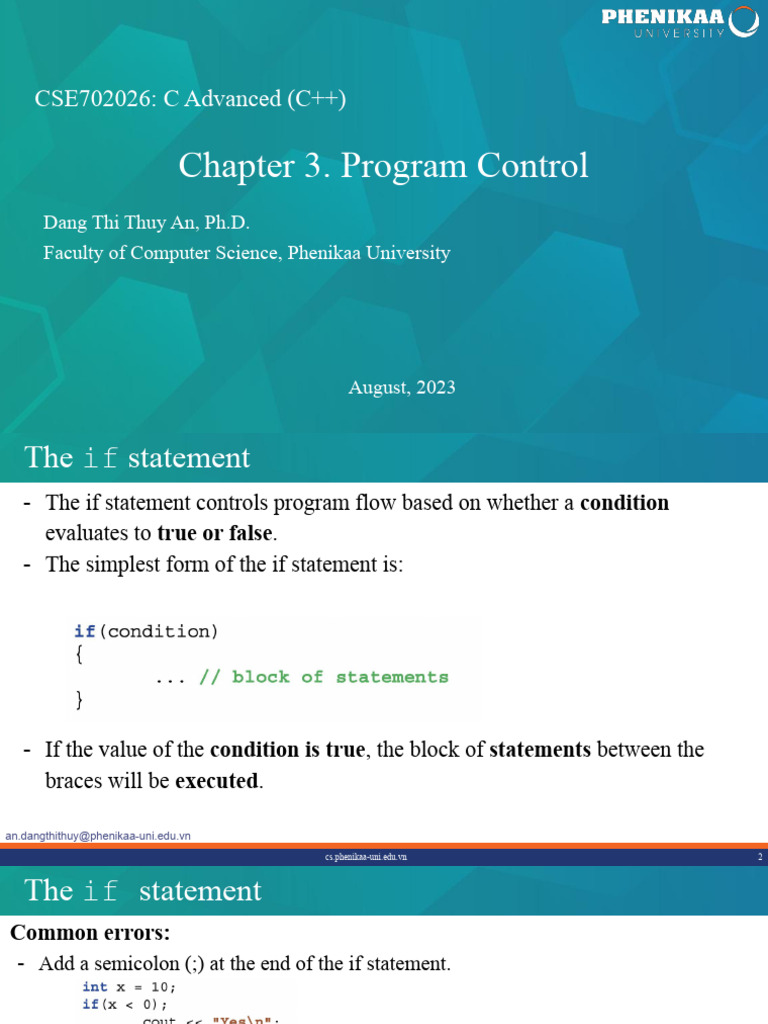 03.-Chapter3 Program Control | PDF