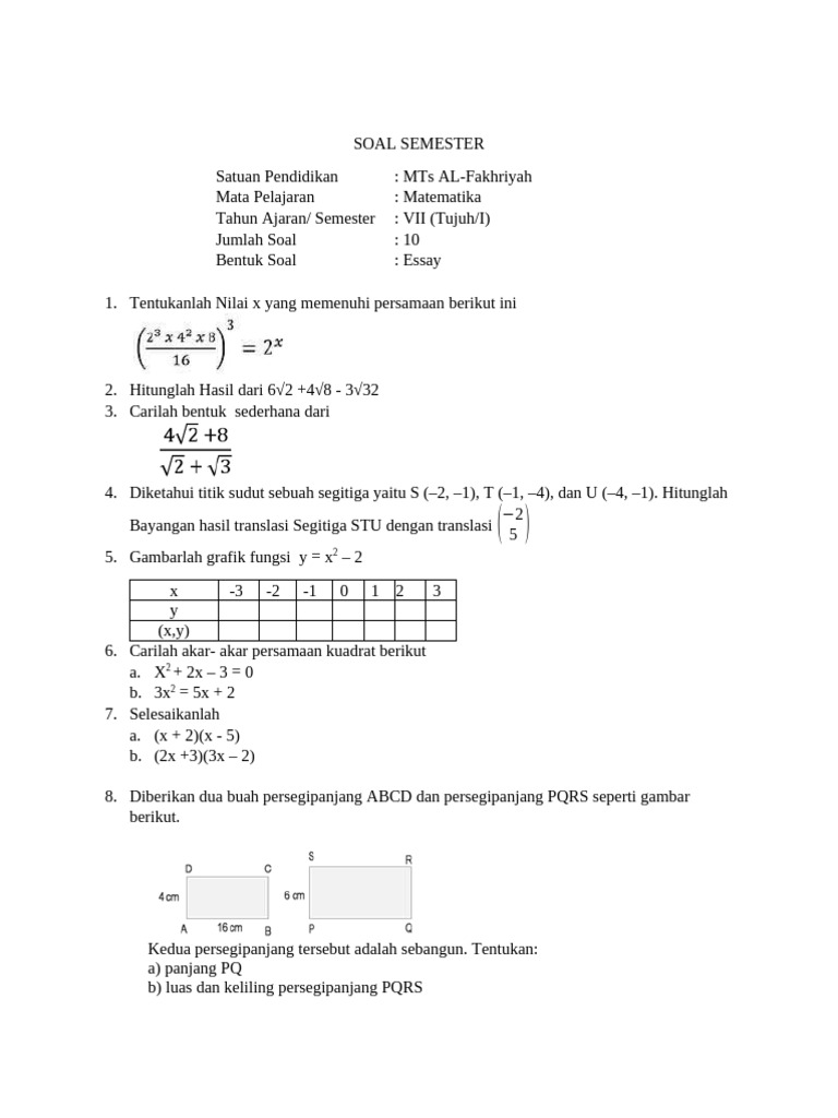 Soal Semester Ganjil KLS Ix | PDF