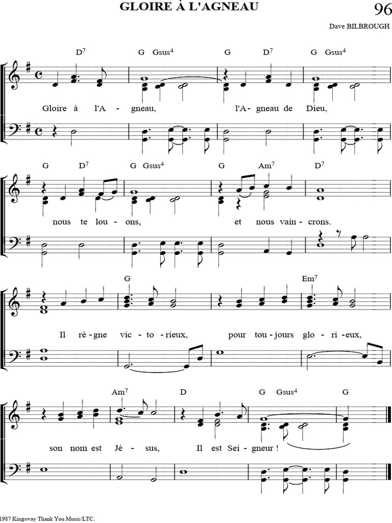 Gloire A L Agneau-Partition | PDF