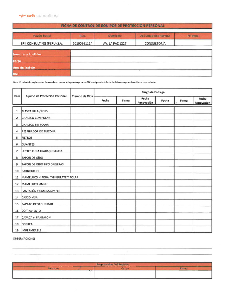 0.-Formato de Epp | PDF