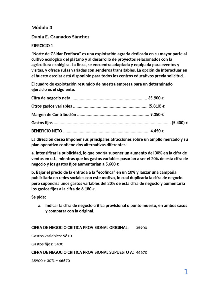 Módulo3 ControlDeGestión DuniaEGranadosSánchez | PDF
