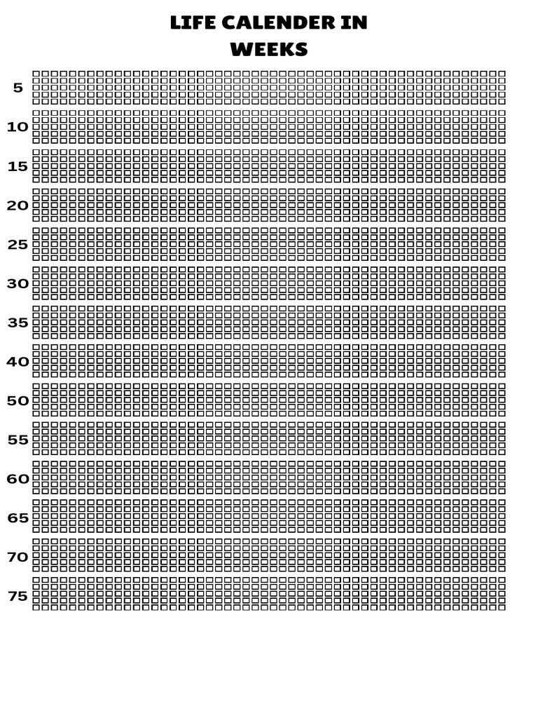 Life Calender in Weeks | PDF