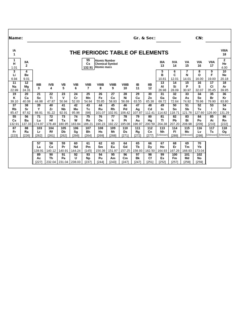 Blank Periodic Table-editable-3 | PDF