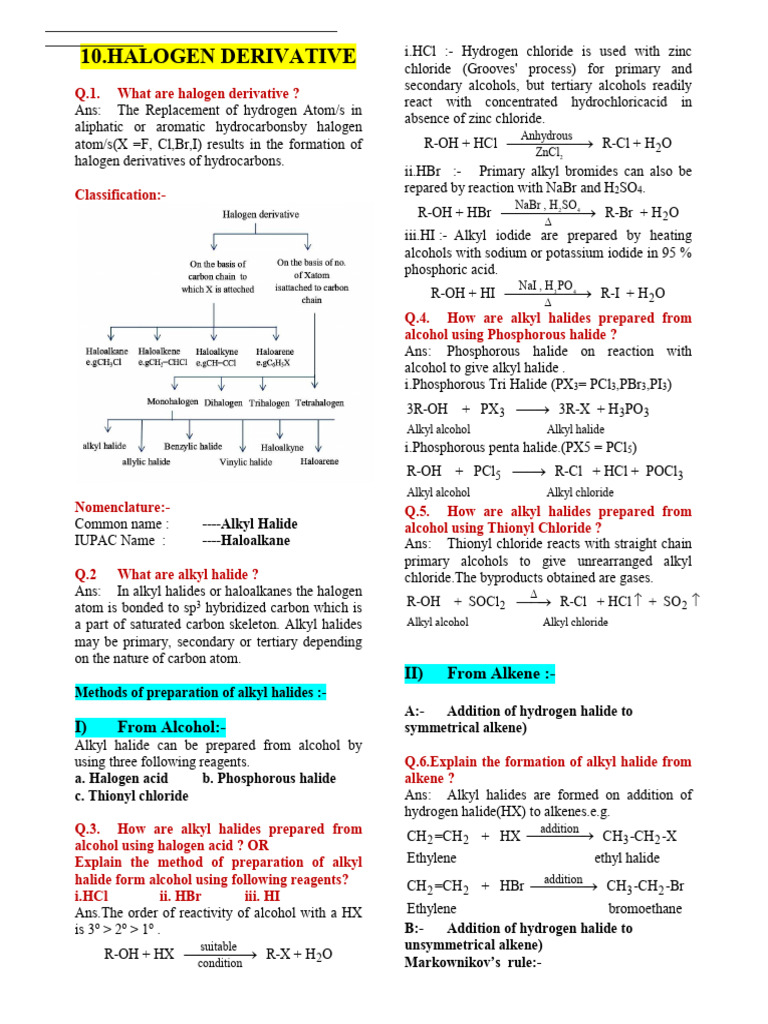 Mind Map Alkyl Halide | PDF