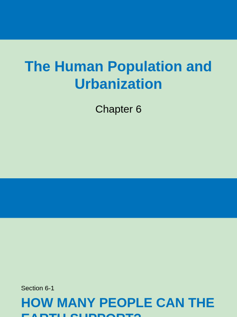 Chapter 6 - Human Population and Urbanization | PDF