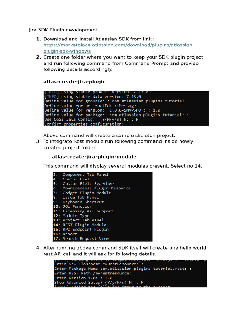 Jira SDK Plugin Development 1 | PDF