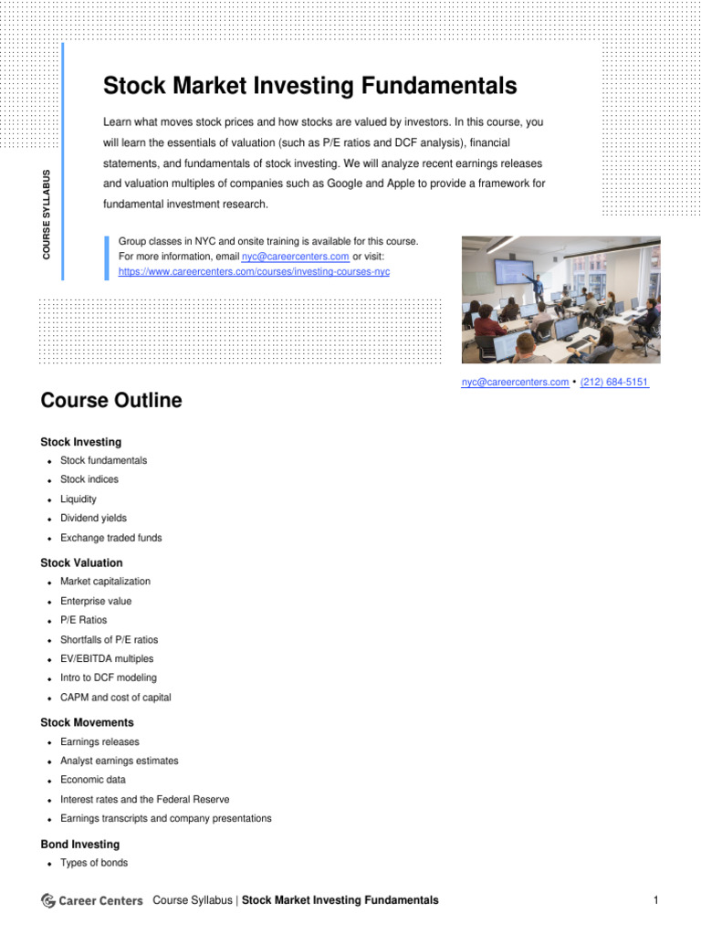 Stock Market Investing Fundamentals Syllabus | PDF | Investing ...