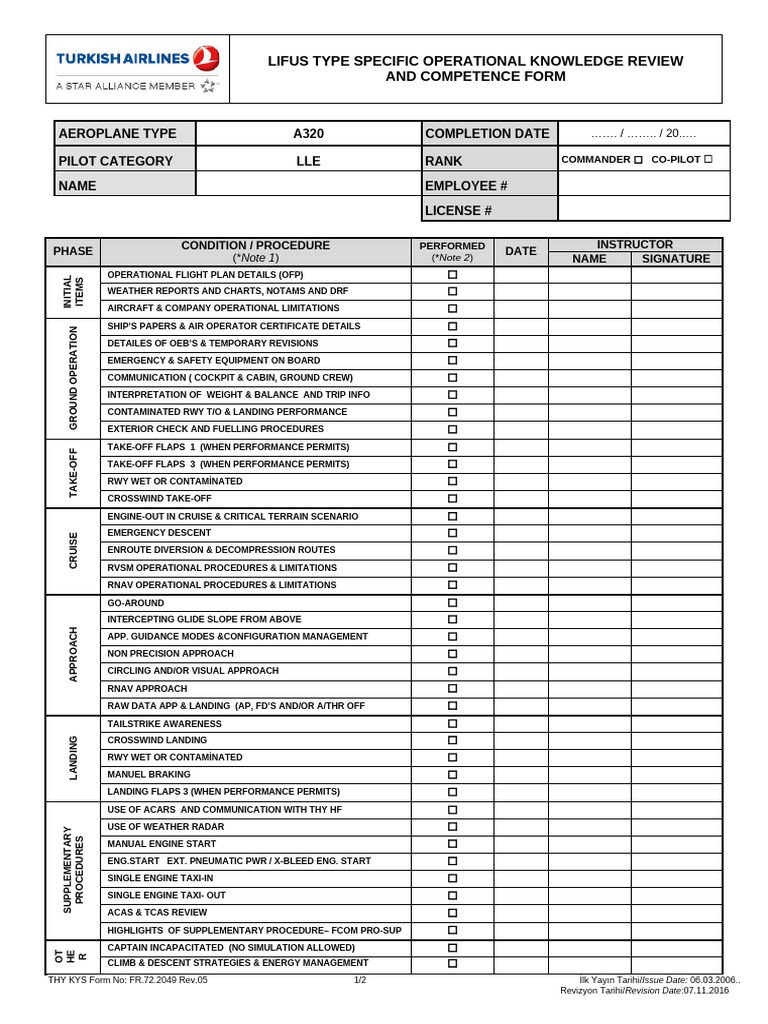 4-A320-Lle - Competence Form | PDF