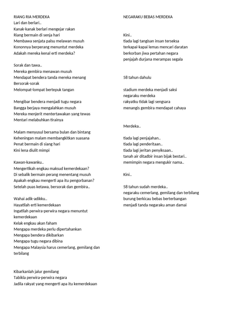 1himpunan Sajak Merdeka | PDF | Malaysia