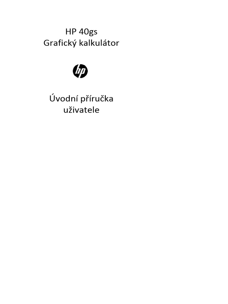 HP 40gs Quick Start Guide - CZ | PDF