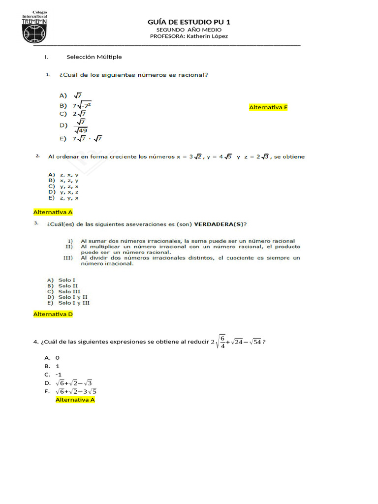Guía de Estudio Pu 1 Reales Soluciones | PDF