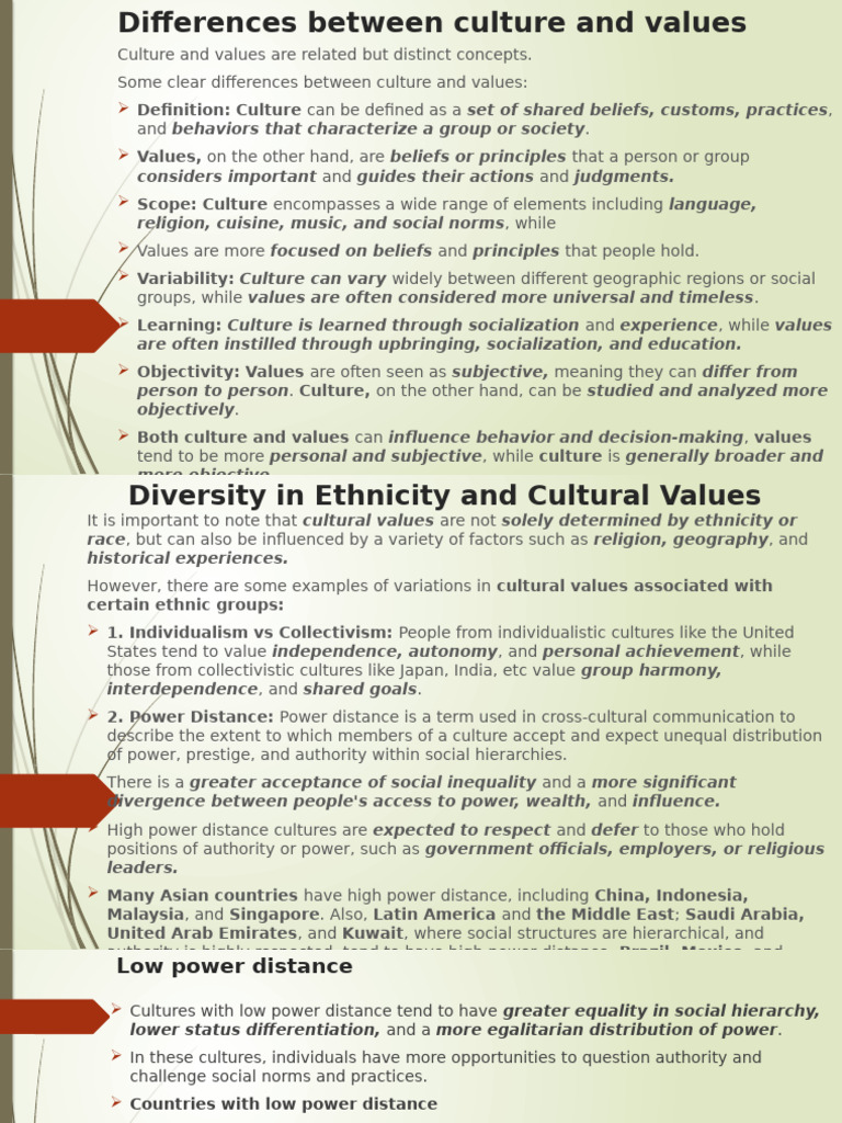 Diversity in Ethnicity and Cultural Values | PDF