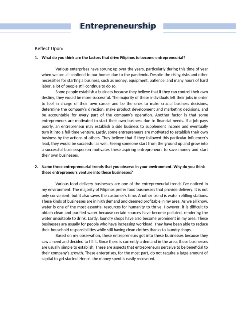 Entrepreneurship | PDF