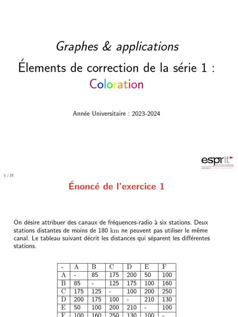 Série 1 - Élements de Correction | PDF