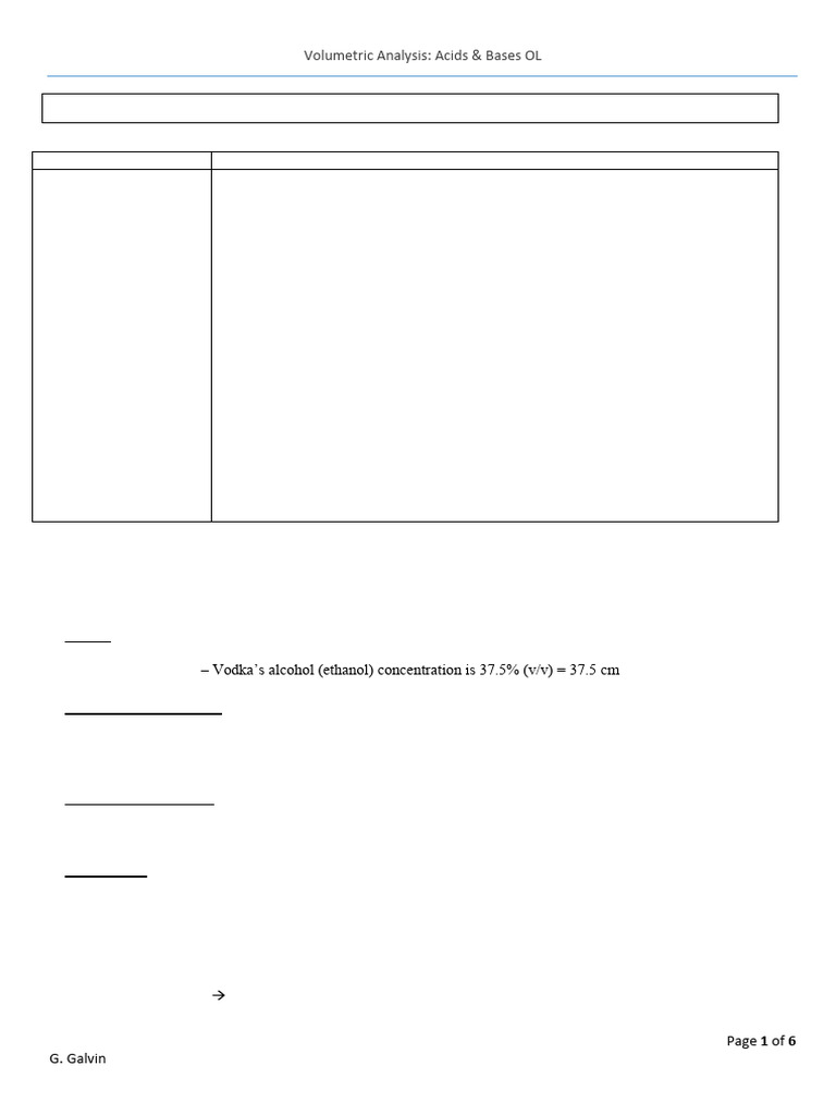 Volumetric Analysis - Acids Bases Ol | PDF | Titration | Chemistry
