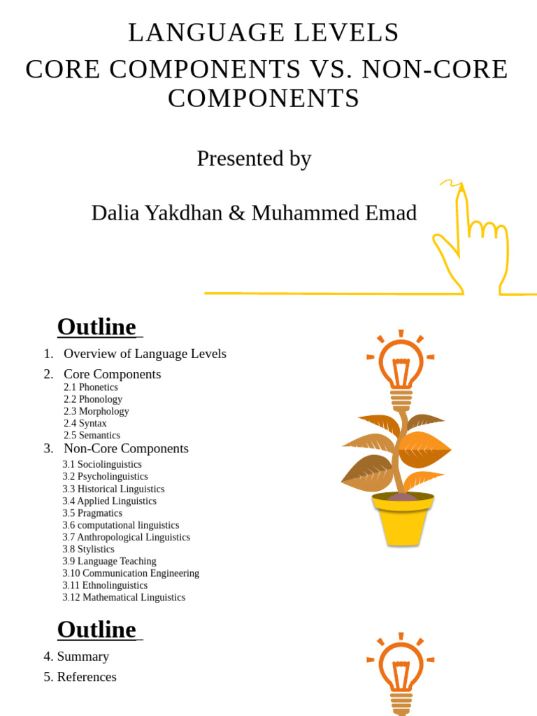 Language Levels Core and Non Core Components | PDF