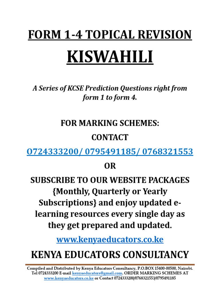 Kcse Kis (F1-4) Topical Revision | PDF